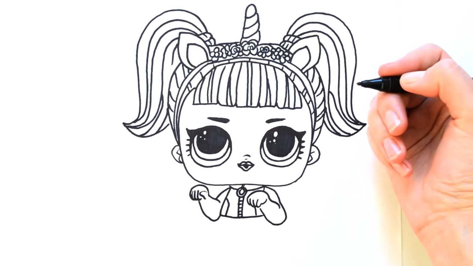 How to draw LOL doll with pencil according to instructions fast and easy