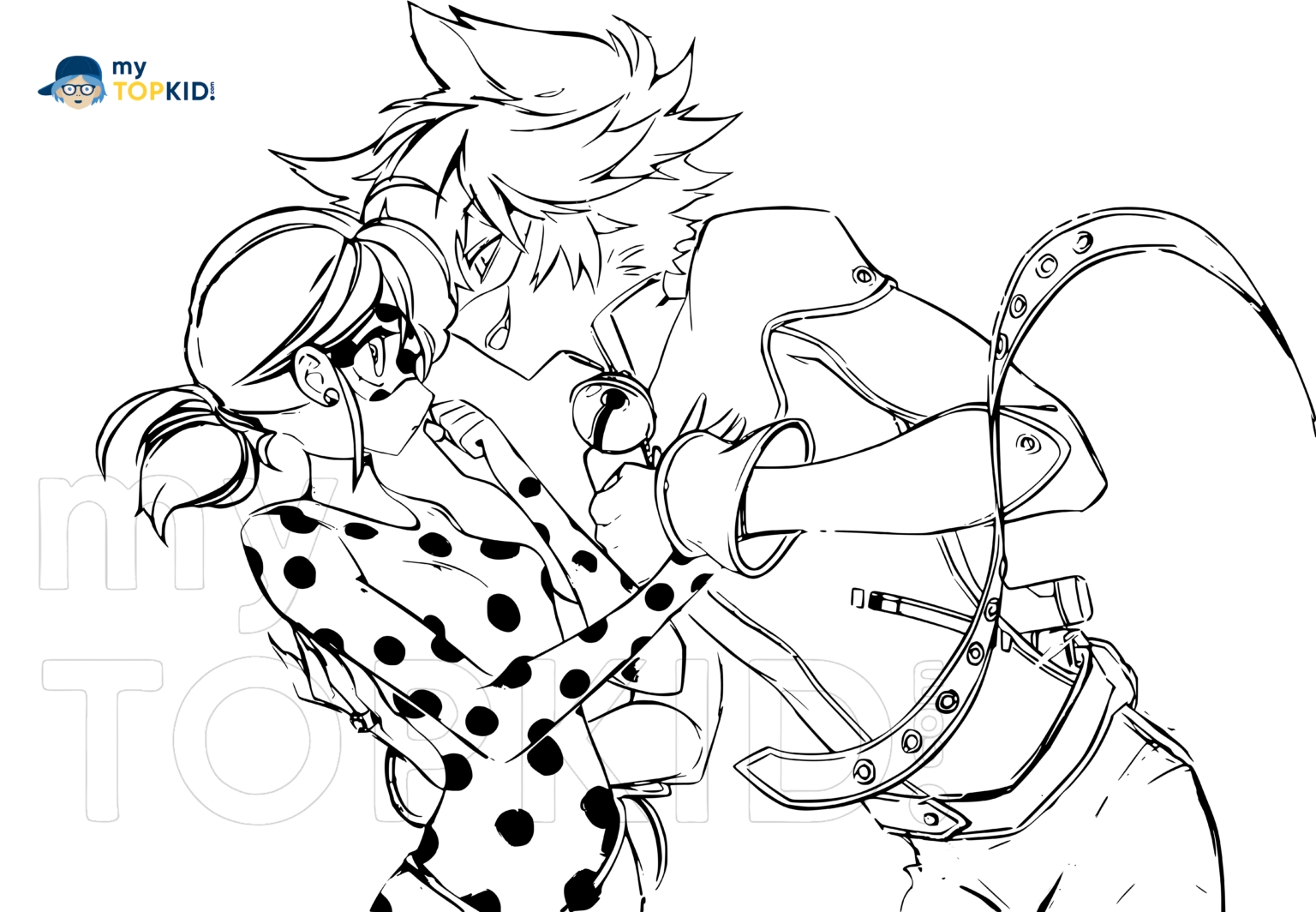 Miraculous da colorare. Stampa Ladybug e Chat Noir gratis