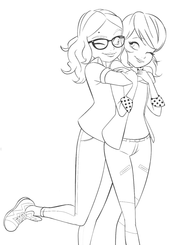 Miraculous Ausmalbilder. Ladybug und Cat Noir zum drucken