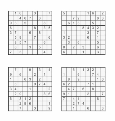 Printable Sudoku Puzzles