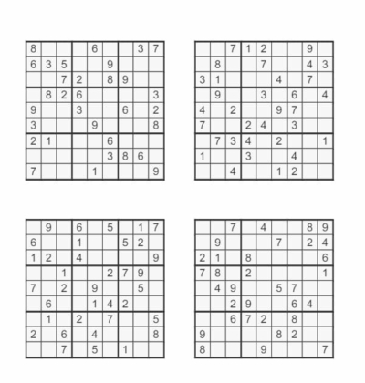 Printable Sudoku Puzzles