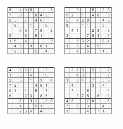 Printable Sudoku Puzzles