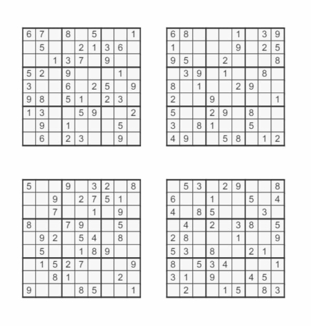 Printable Sudoku Puzzles