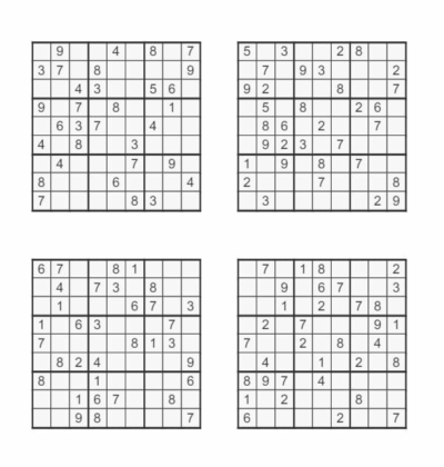 Printable Sudoku Puzzles