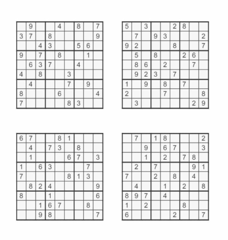 Printable Sudoku Puzzles
