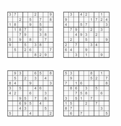 Printable Sudoku Puzzles