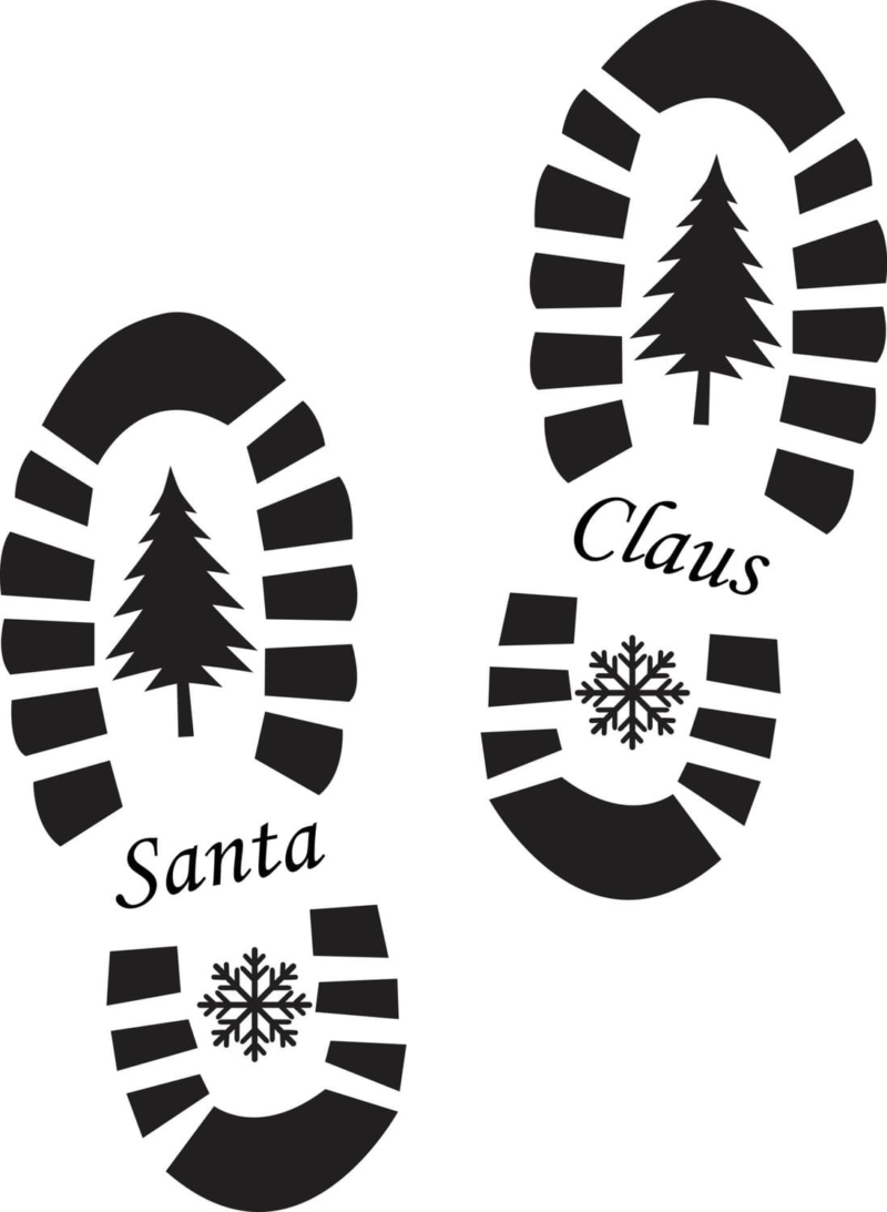 Santa Footprint Stencils | Free Printable
