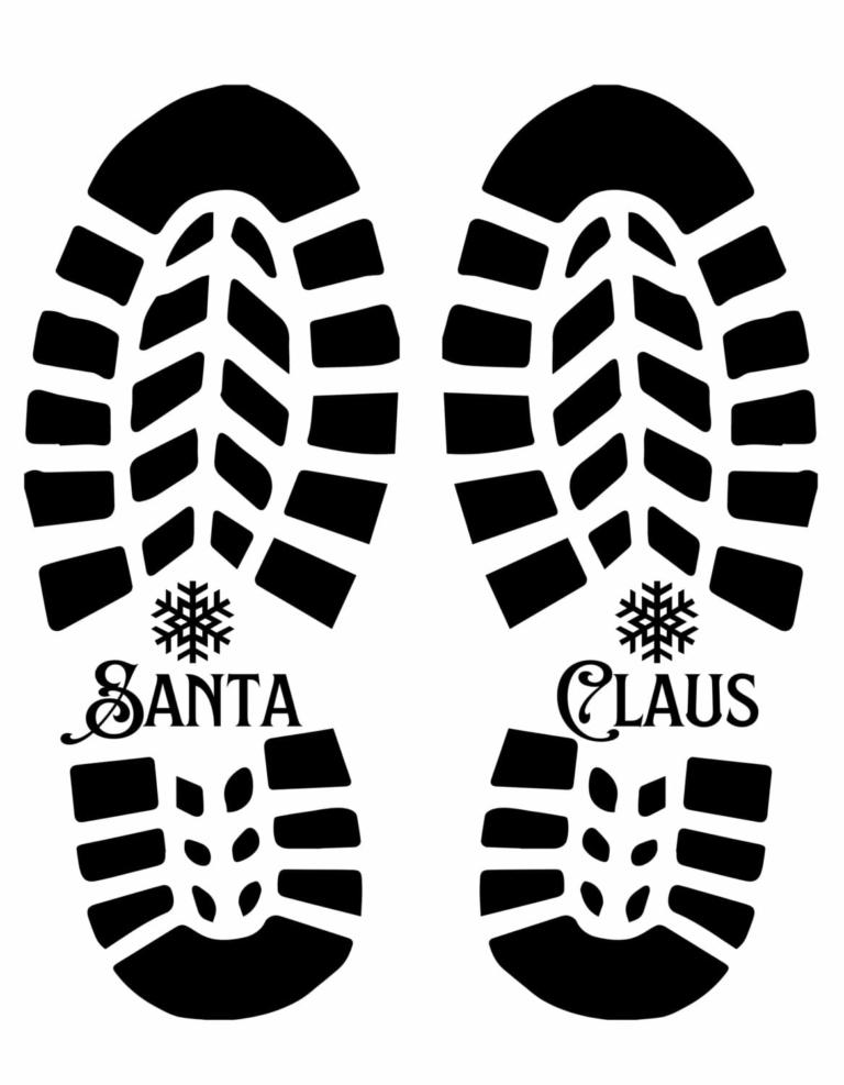 Santa Footprint Stencils | Free Printable