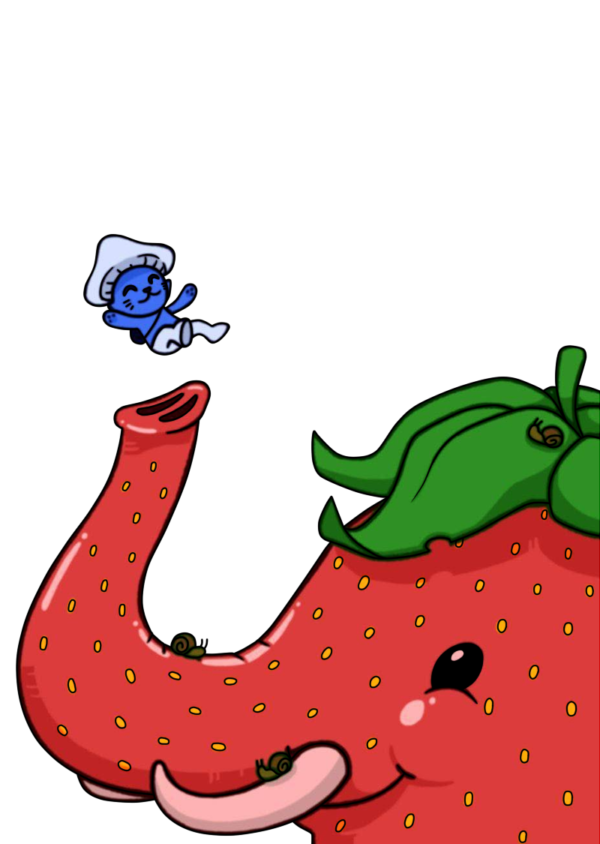 Strawberry Elephant PNG Clipart