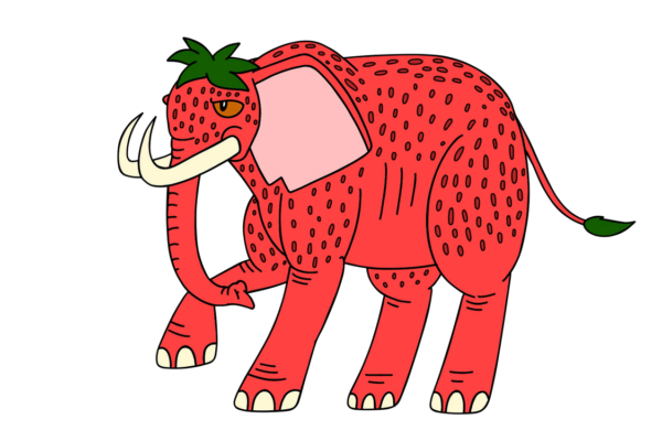 Strawberry Elephant PNG Clipart