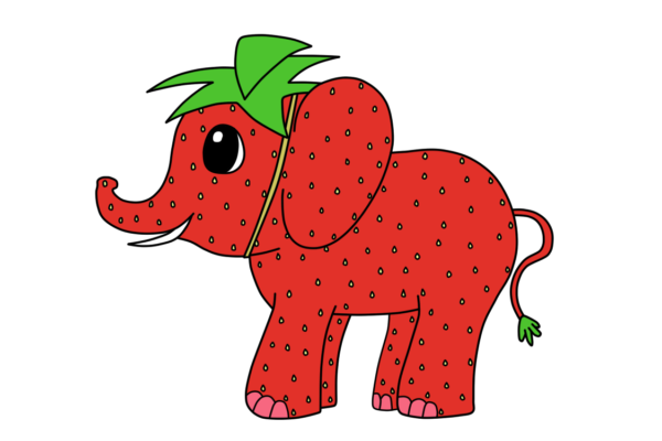 Strawberry Elephant PNG Clipart